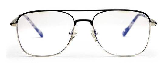 Black Full-Rim Square Metal Eyeglass Frames for Men – GKB EYECARE ...